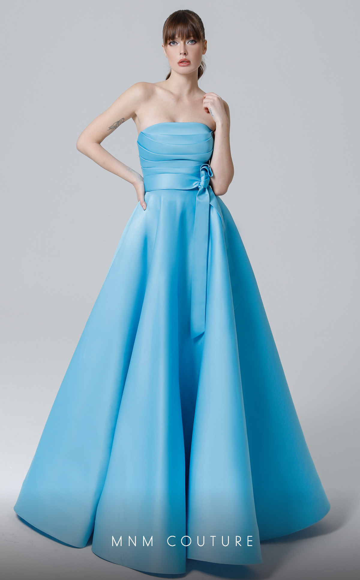 MNM - Shop MNM Couture Style N0452 - A-Line Gown with Ribbon Waist